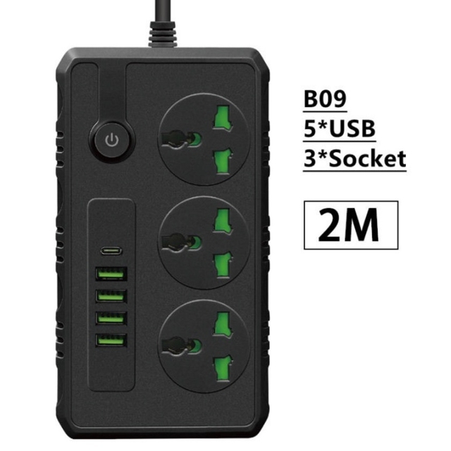 Zapatilla Electrica X 3 + 5 USB (B09)