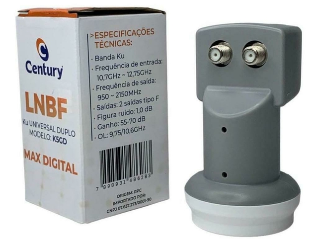 Lnbf Ku Duplo Century Max Digital - Alta Qualidade