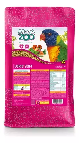 MEGAZOO RAÇÃO EXTRUSADA LÓRIS SOFT 5 KG