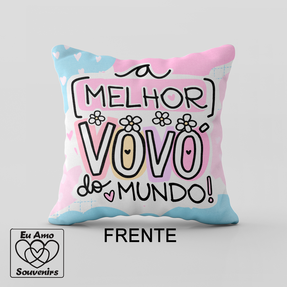 Almofada A Melhor Vovó do Mundo - Eu Amo Souvenirs Almofada A Melhor Vovó do Mundo - Eu Amo Souvenirs