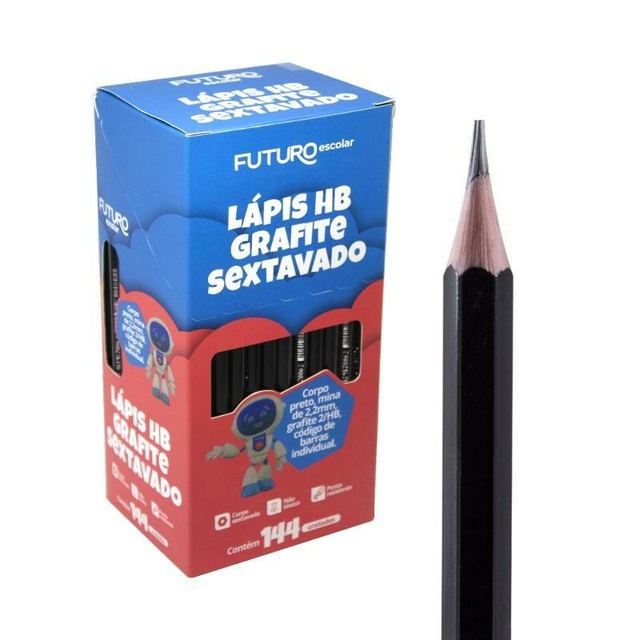 LAPIS PRETO HB GRAFITE SEXTAVADO FUTURO LAPIS PRETO HB GRAFITE SEXTAVADO FUTURO