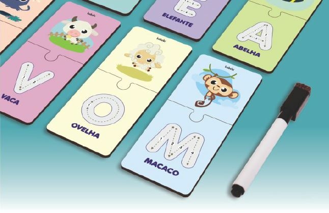 Alfabeto Ilustrado Escreva e Apague - Babebi Alfabeto Ilustrado Escreva e Apague - Babebi