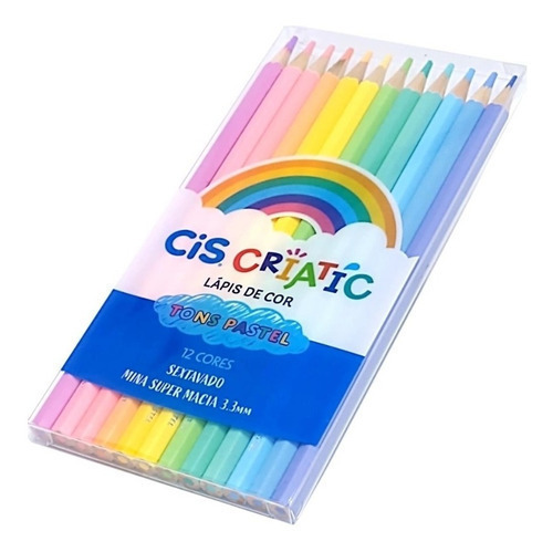 Lápis de cor tons pastel CIS Criatic Lápis de cor tons pastel CIS Criatic