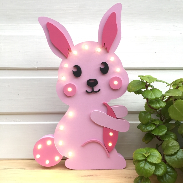 Cartel luminoso “Coneja Rosa" - Dulce Morada